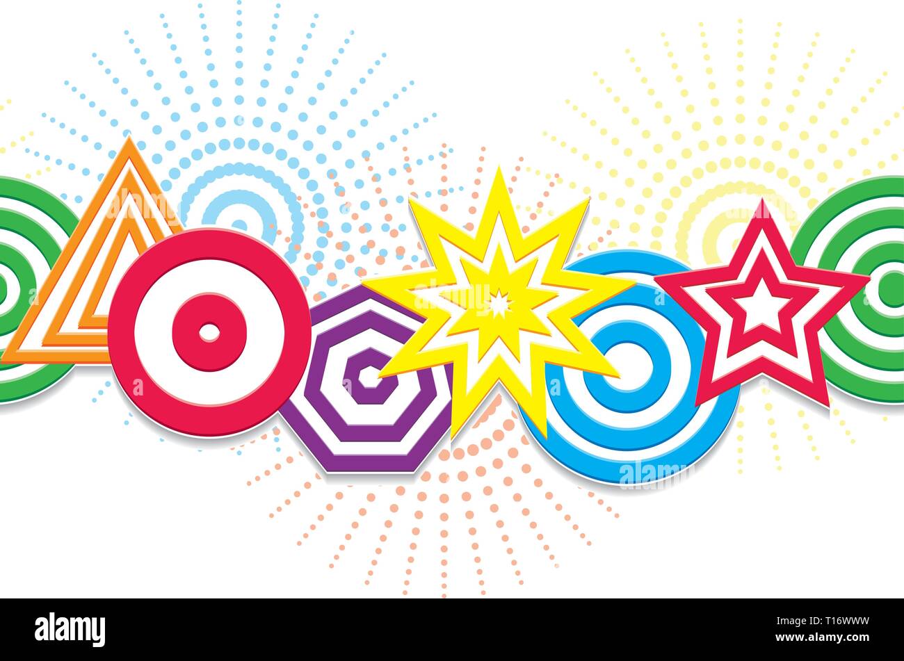 Retro background with funny elements, vector illustration Stock Vector ...