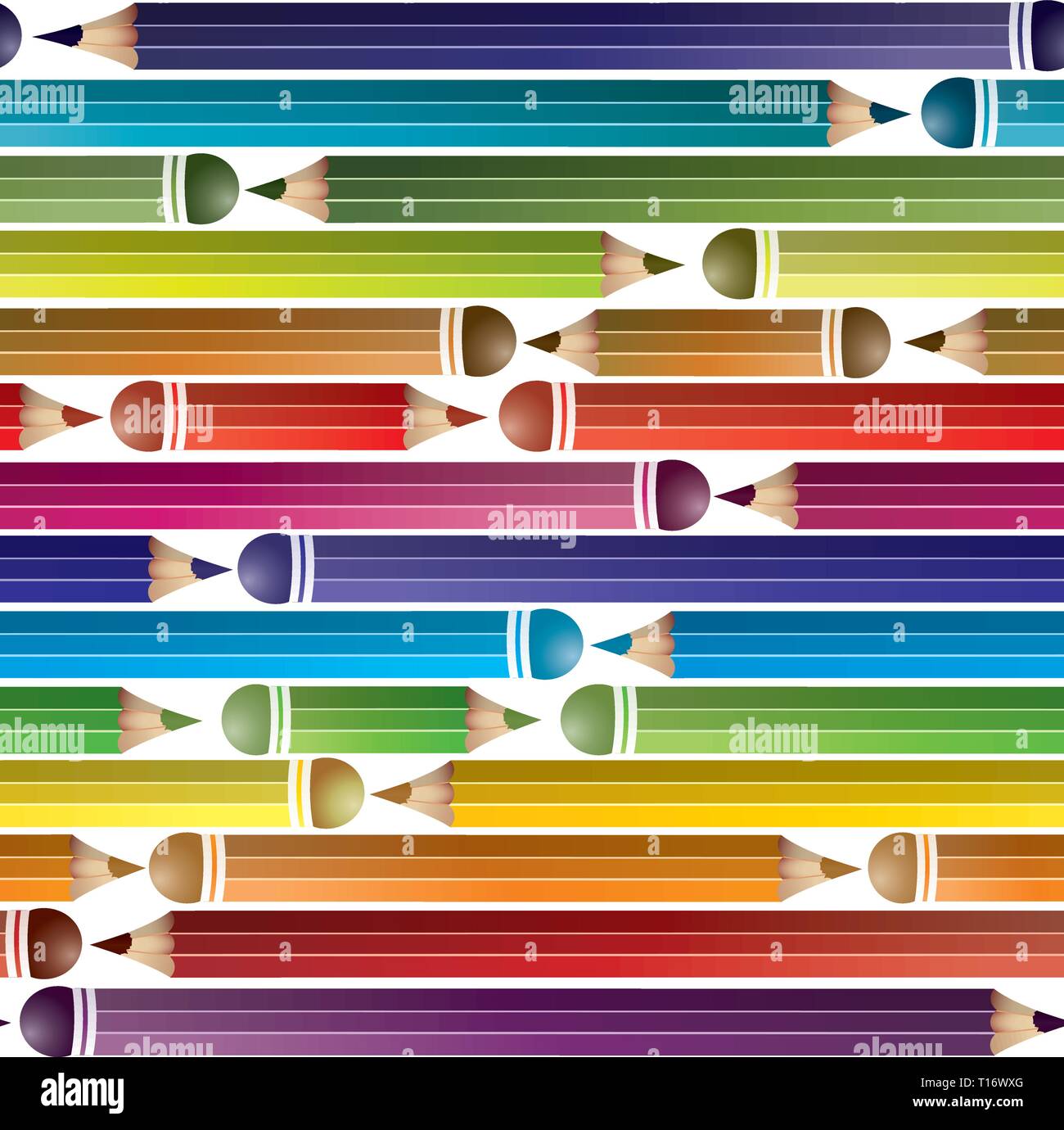 Seamless background with colored pencils, vector illustration Stock ...