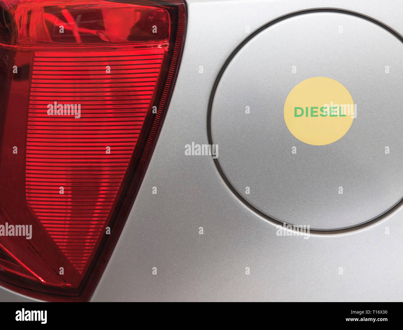 Diesel tank lid at a Volkswagen, Berlin, Germany Stock Photo - Alamy