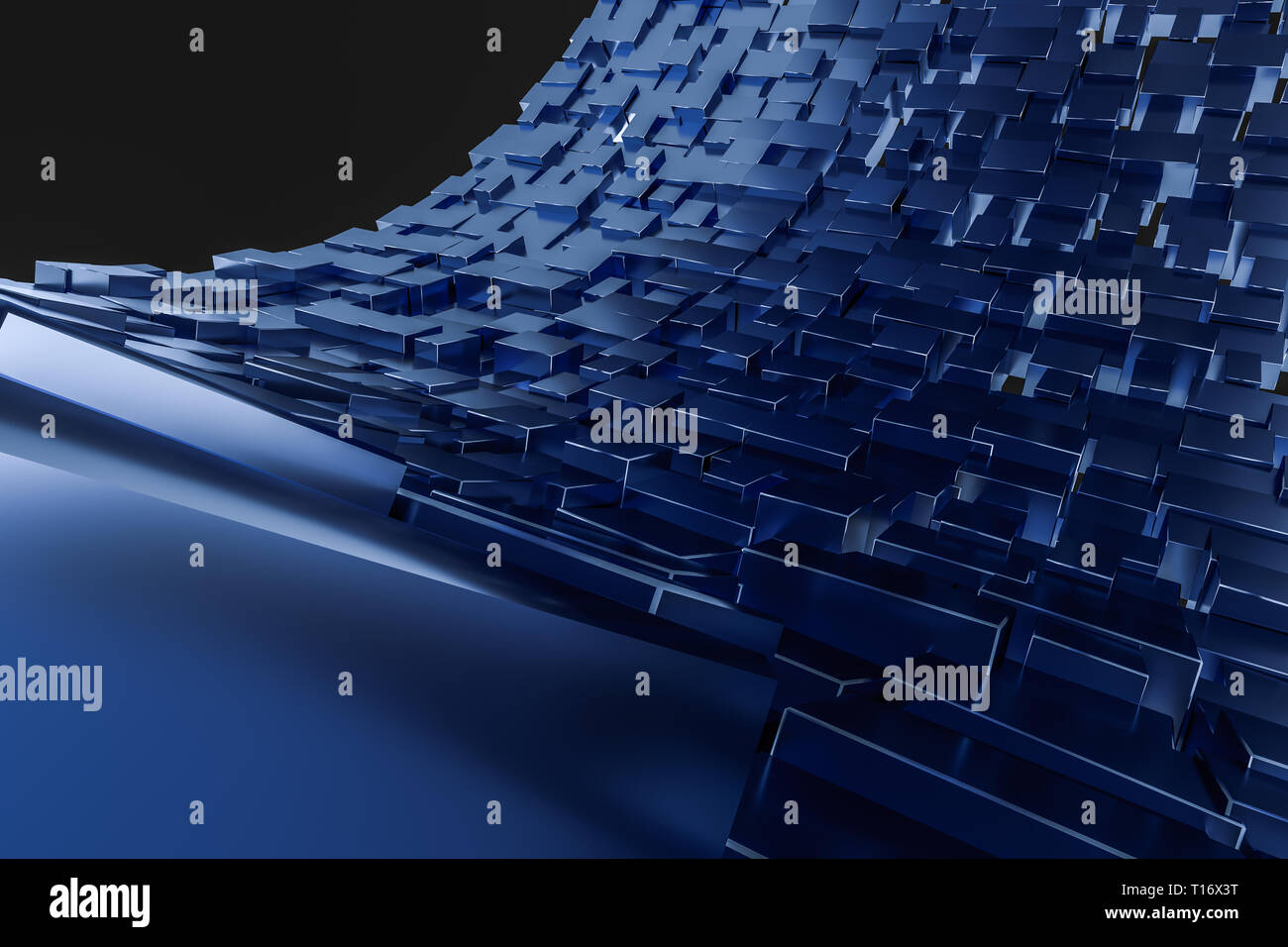 Computer digital drawing, dark background, cube bricks Stock Photo - Alamy
