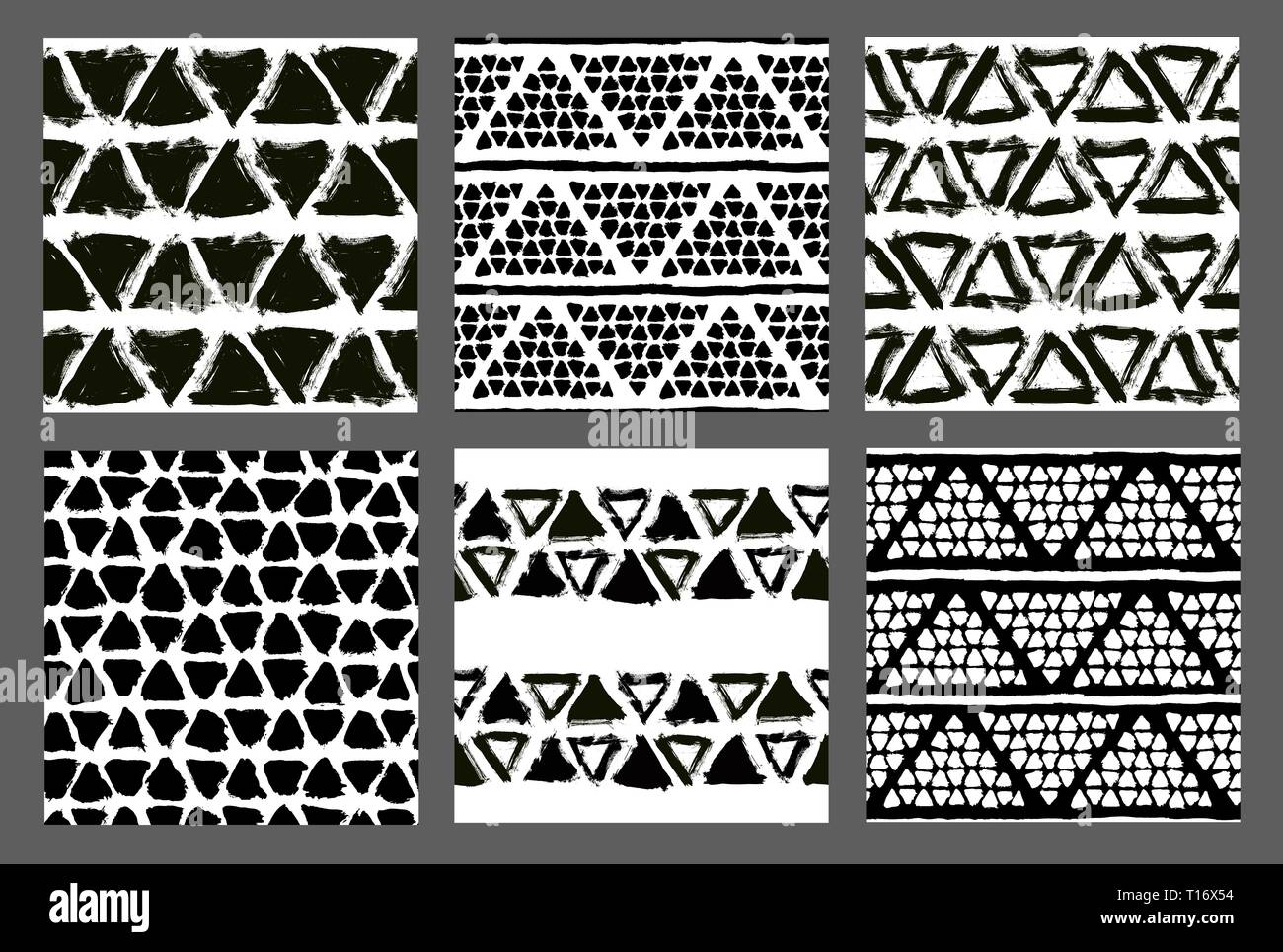 Painted Patterns Hand Drawn Backgrounds Brush Triangles Stock Vector Image & Art - Alamy