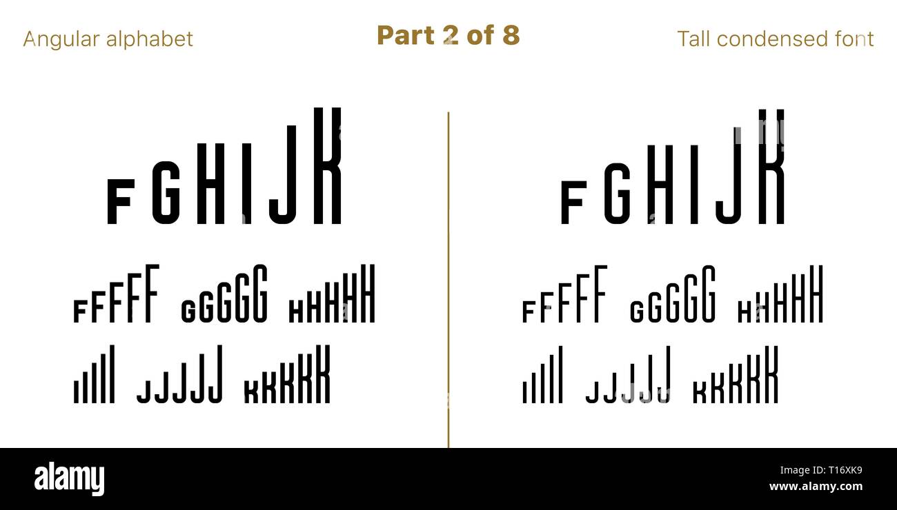 Condensed bold sans serif font, Angular. Vector black typefaces, Part 2 ...