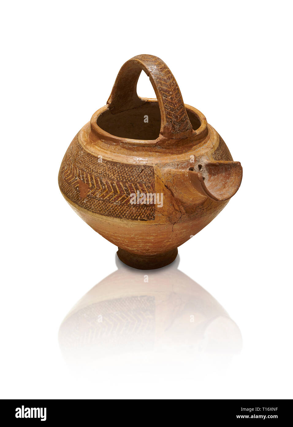 Bronze Age Anatolian decorated terra cotta tea pot with strainer - 19th ...