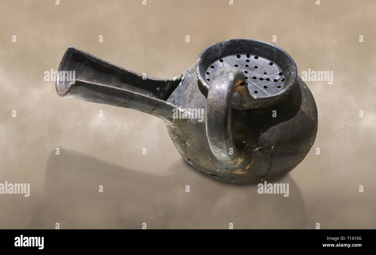 Phrygian grey ceramic vessel with a strainer and long spout from ...