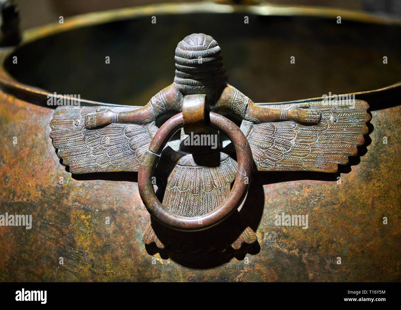 Phrygian bronze couldron with decorated winged figure handles . From ...