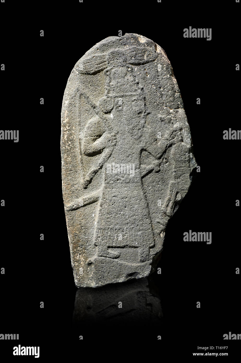 Hittite monumental relief sculpture of a God hunting, its hieroglyphic ...