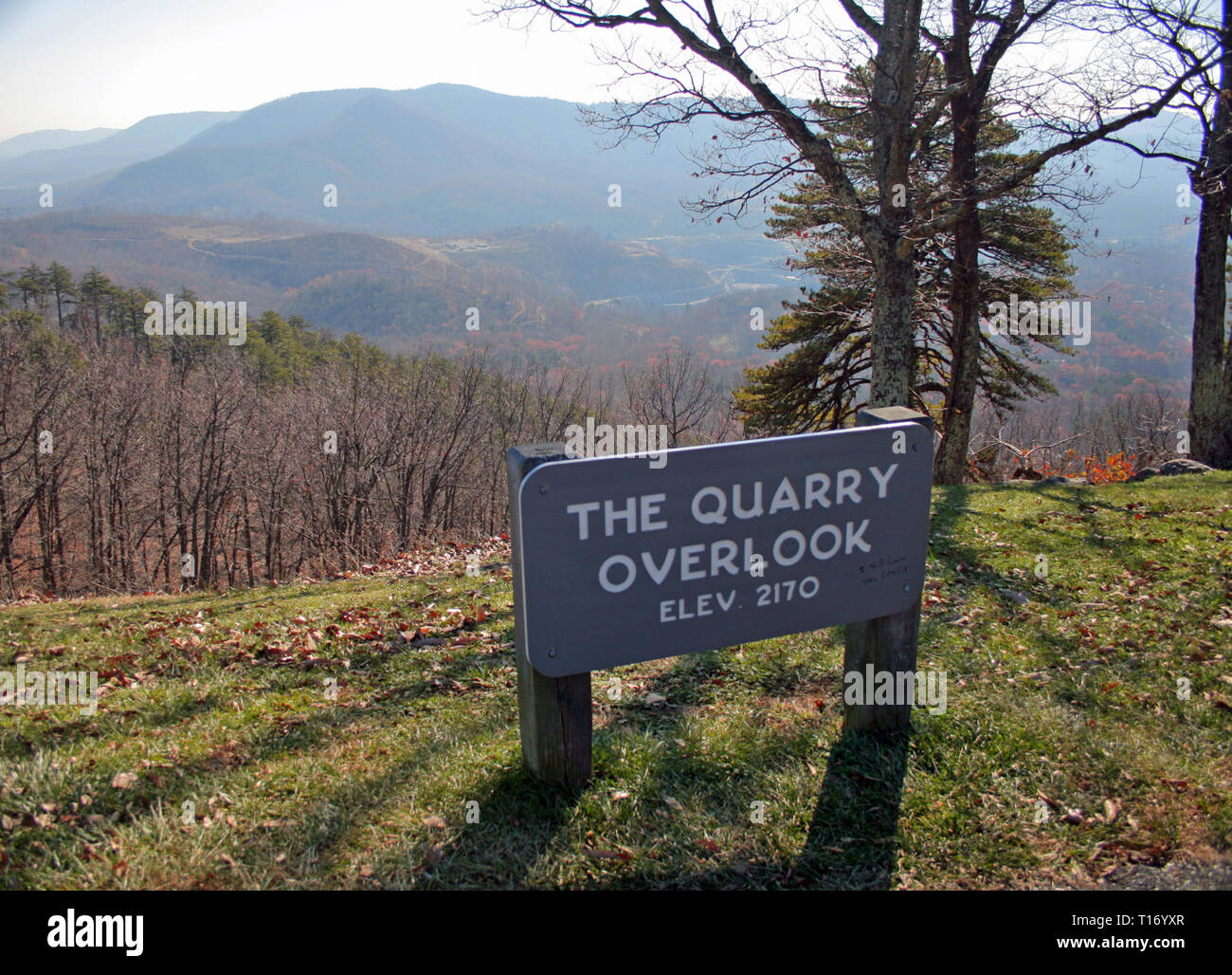 The Quarry Overlook in Fall, Blue Ridge Parkway, Virginia Stock Photo ...