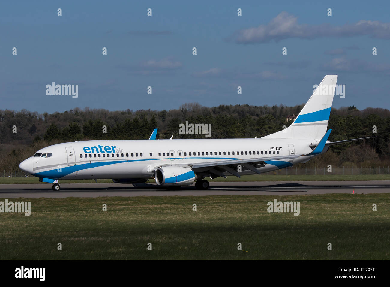 SP-ENT Boeing 737 800 of Enter Air arriving at Bristol Airport March ...