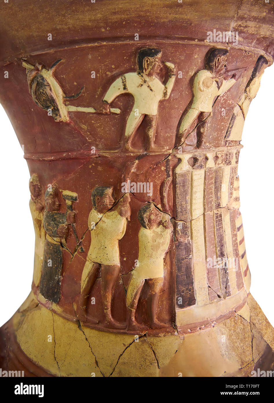 Hüseyindede vases, Old Hittite Polychrome Relief vessel close up ...