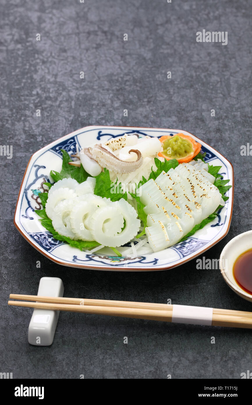 sumiika (cuttlefish) sashimi, japanese cuisine Stock Photo - Alamy