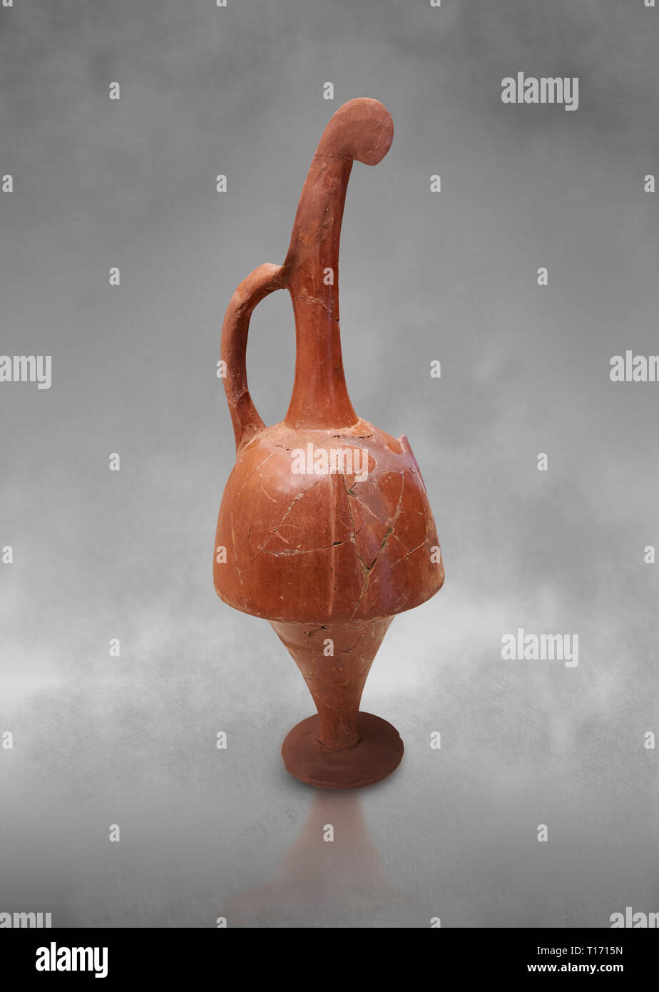 Hittite terra cotta beak shaped long top neck pitcher. Hittite Empire ...