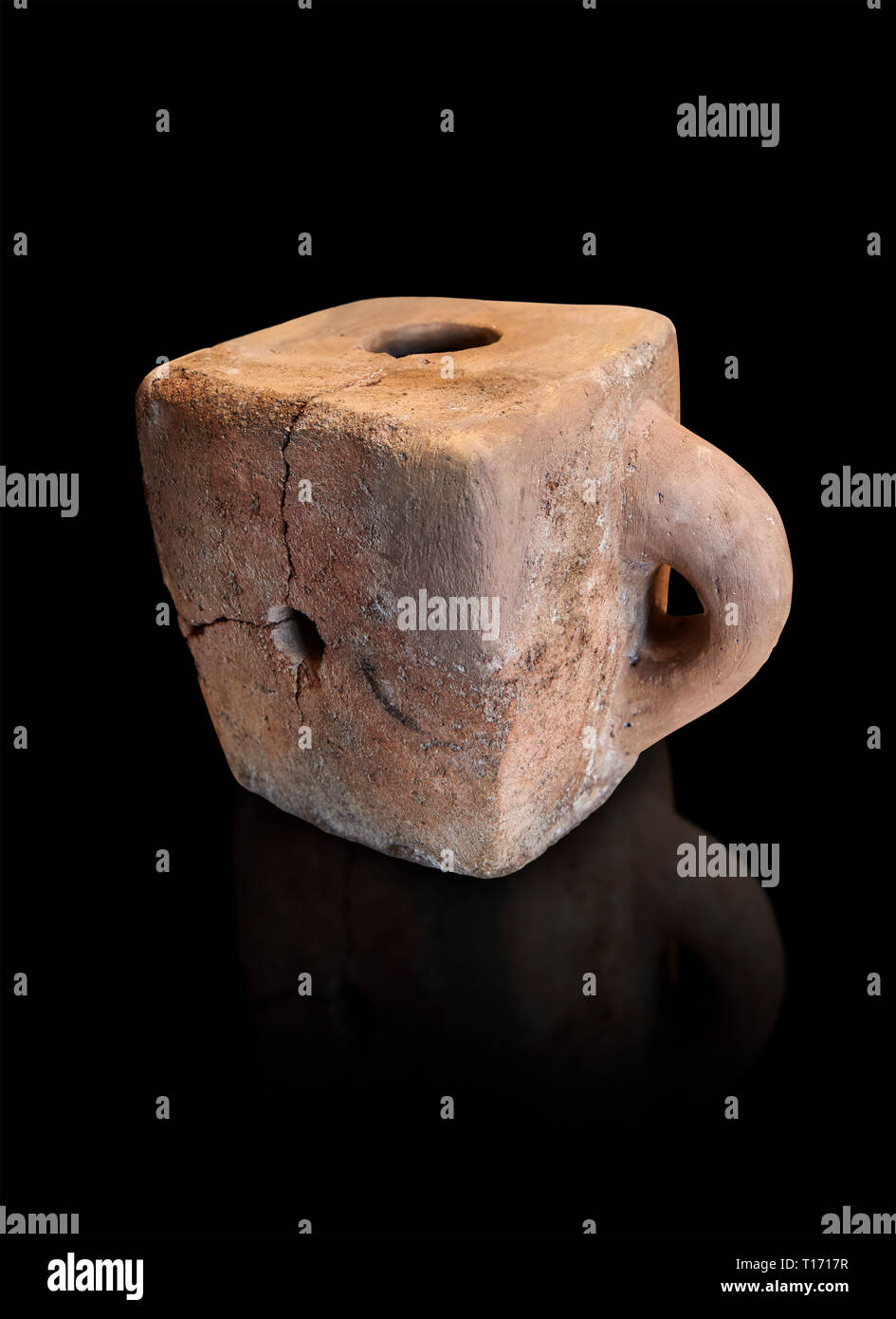 Hittite terra cotta cube shaped libation vessel. Hittite Empire, Alaca ...