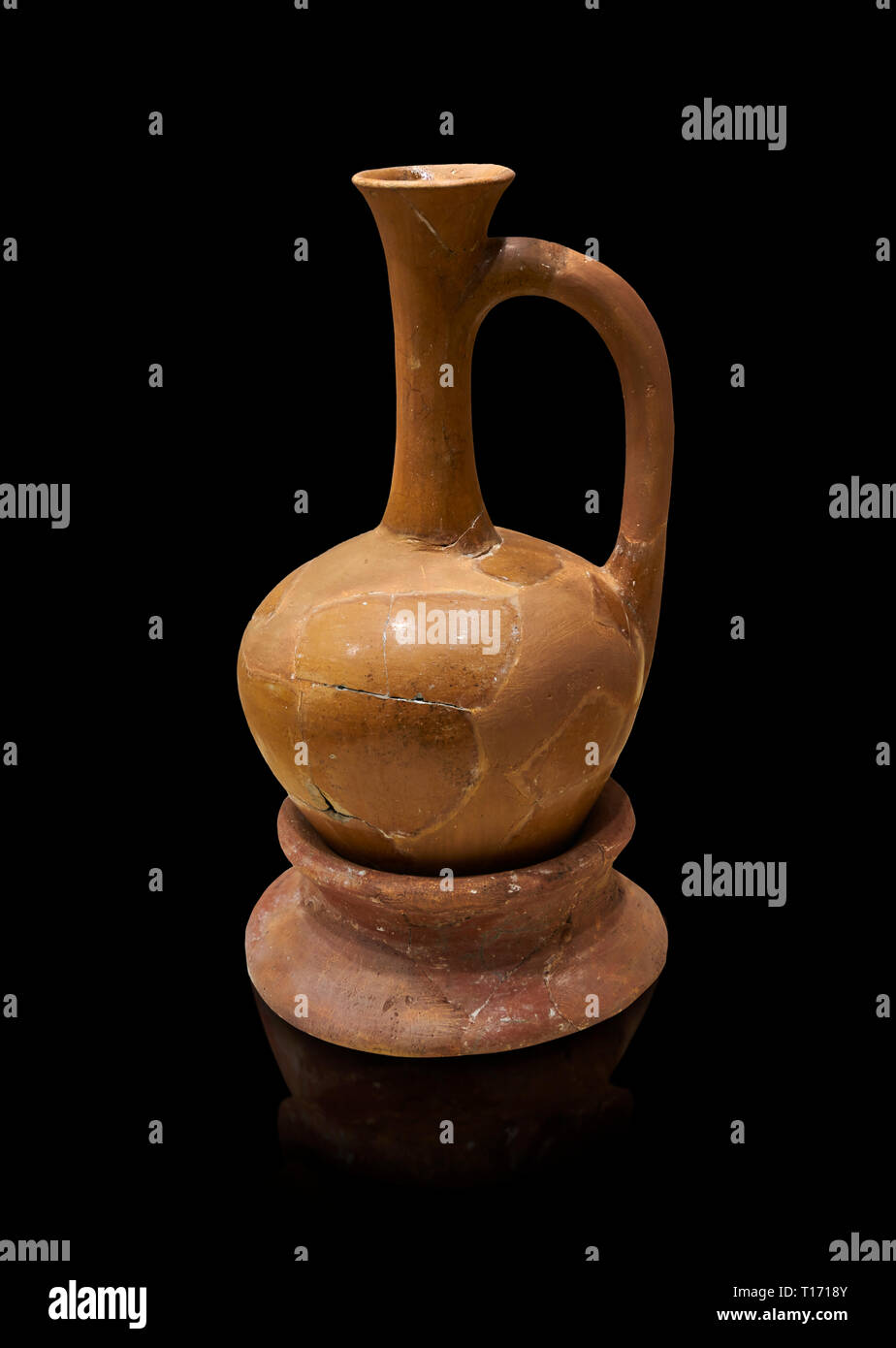 Hittite terra cotta long necked pitcher on base. Hittite Empire, Alaca ...