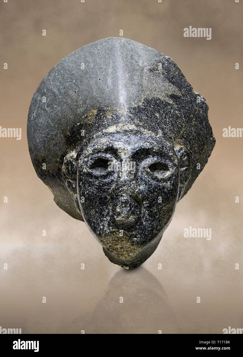 Hittite statue head of the Sun Goddess . Basalt, Hittie Period 1650 ...