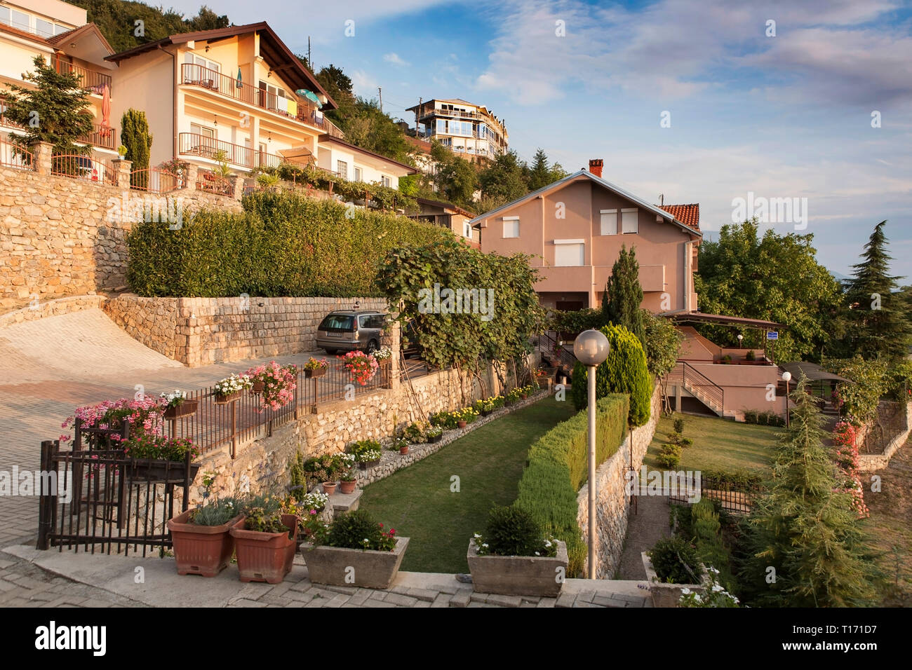 Ohrid, Macedonia, residential area, private residential homes Stock ...