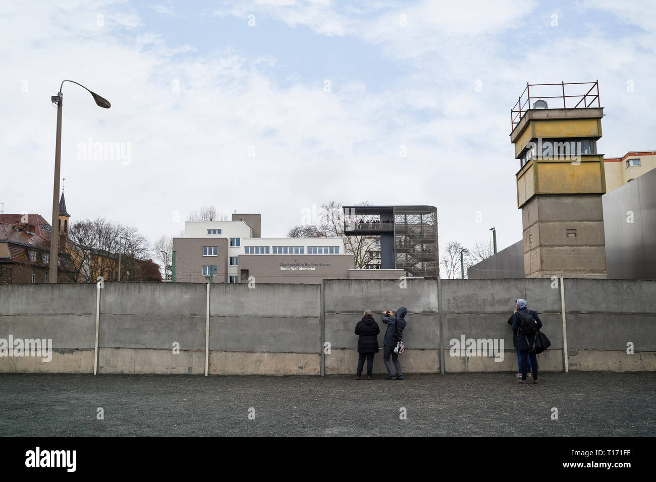 People at the Berlin Wall Memorial (Berliner Mauer) in Berlin, Germany ...
