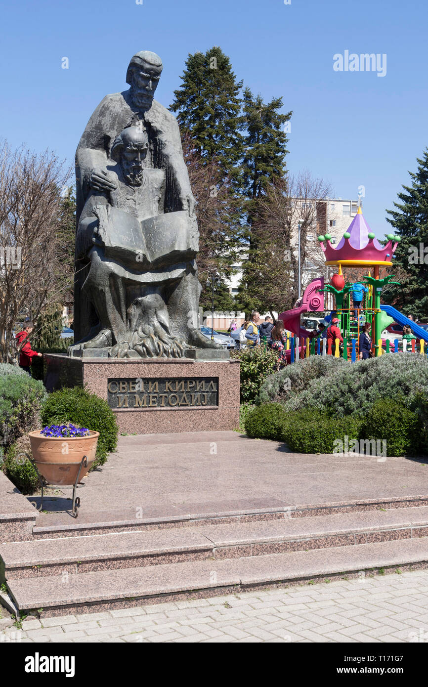 Statue of St. Cyril and Methodius, Ohrid, Macedonia, Eastern Europe Stock Photo - Alamy