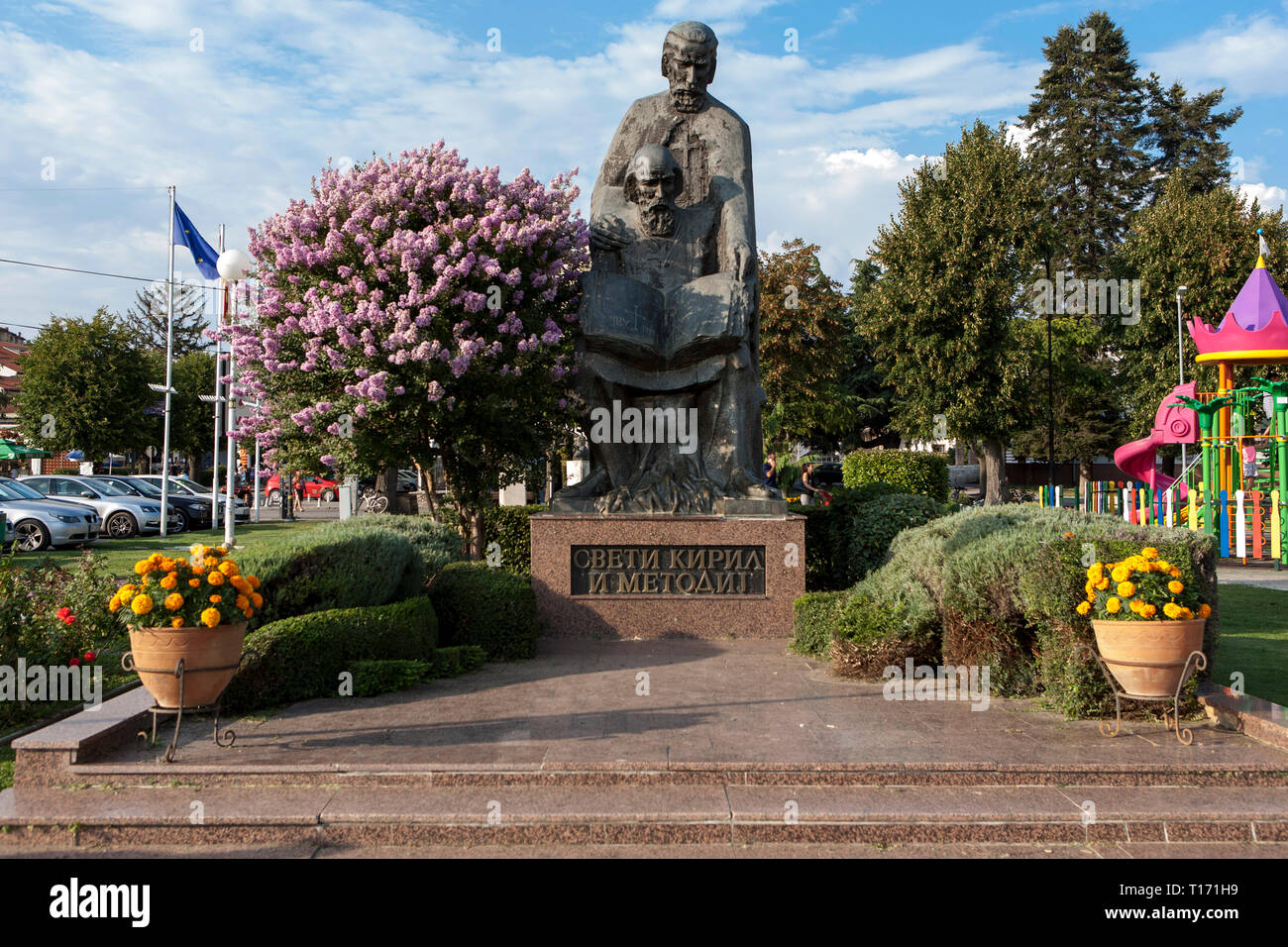 Statue of St. Cyril and Methodius, Ohrid, Macedonia, Eastern Europe ...