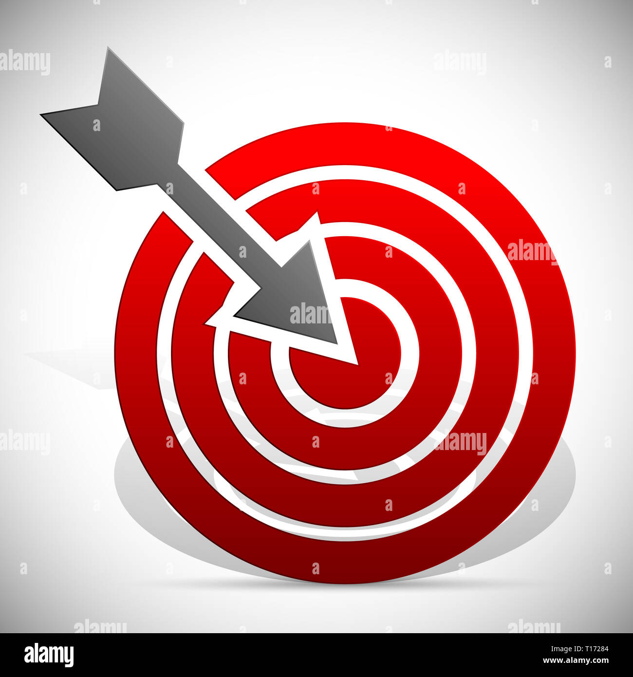 Arrow hitting target Stock Photo - Alamy
