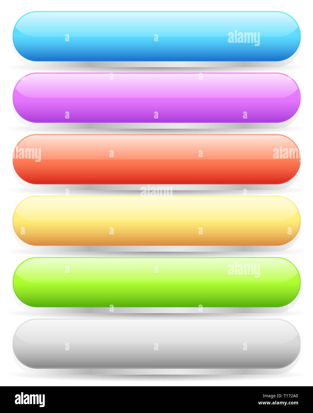 Colorful, empty rounded button, banner backgrounds with blank space ...