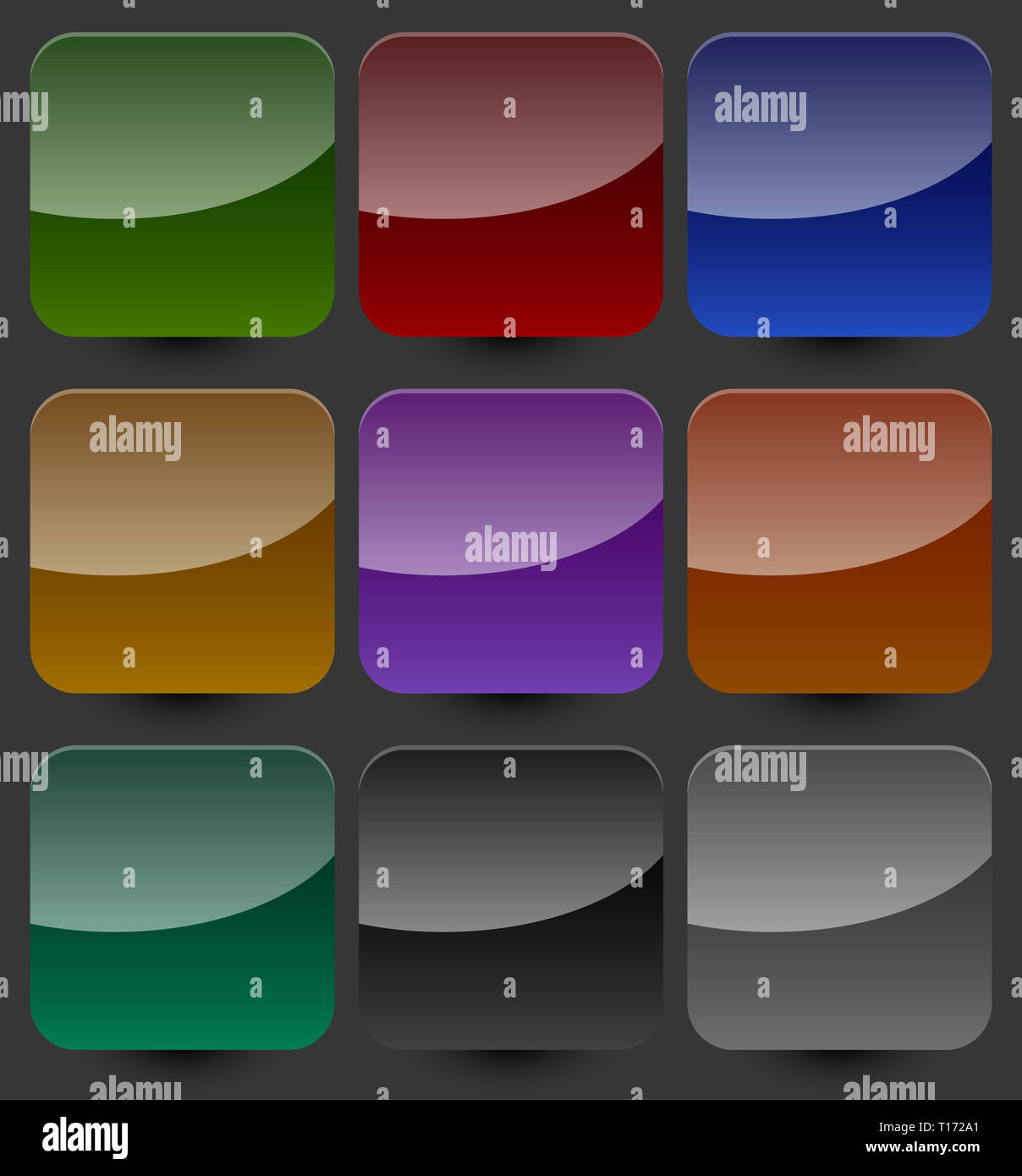 Set of blank button backgrounds in different colors. Vector design ...