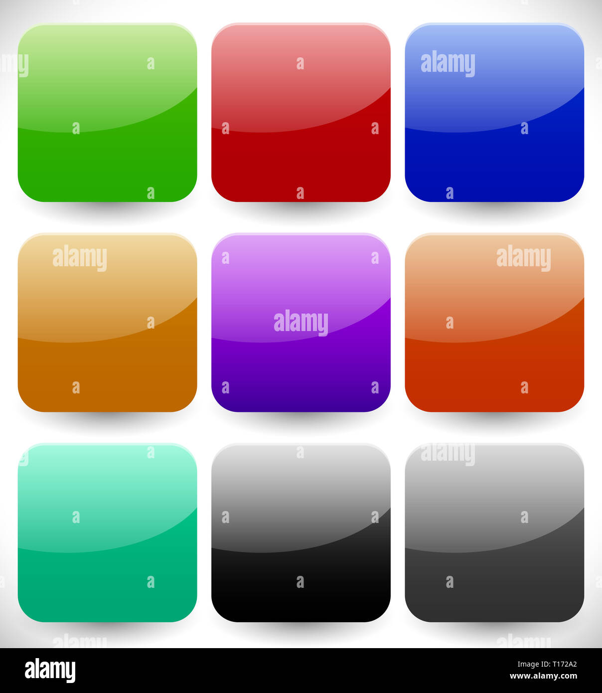 Set of blank button backgrounds in different colors. Vector design ...