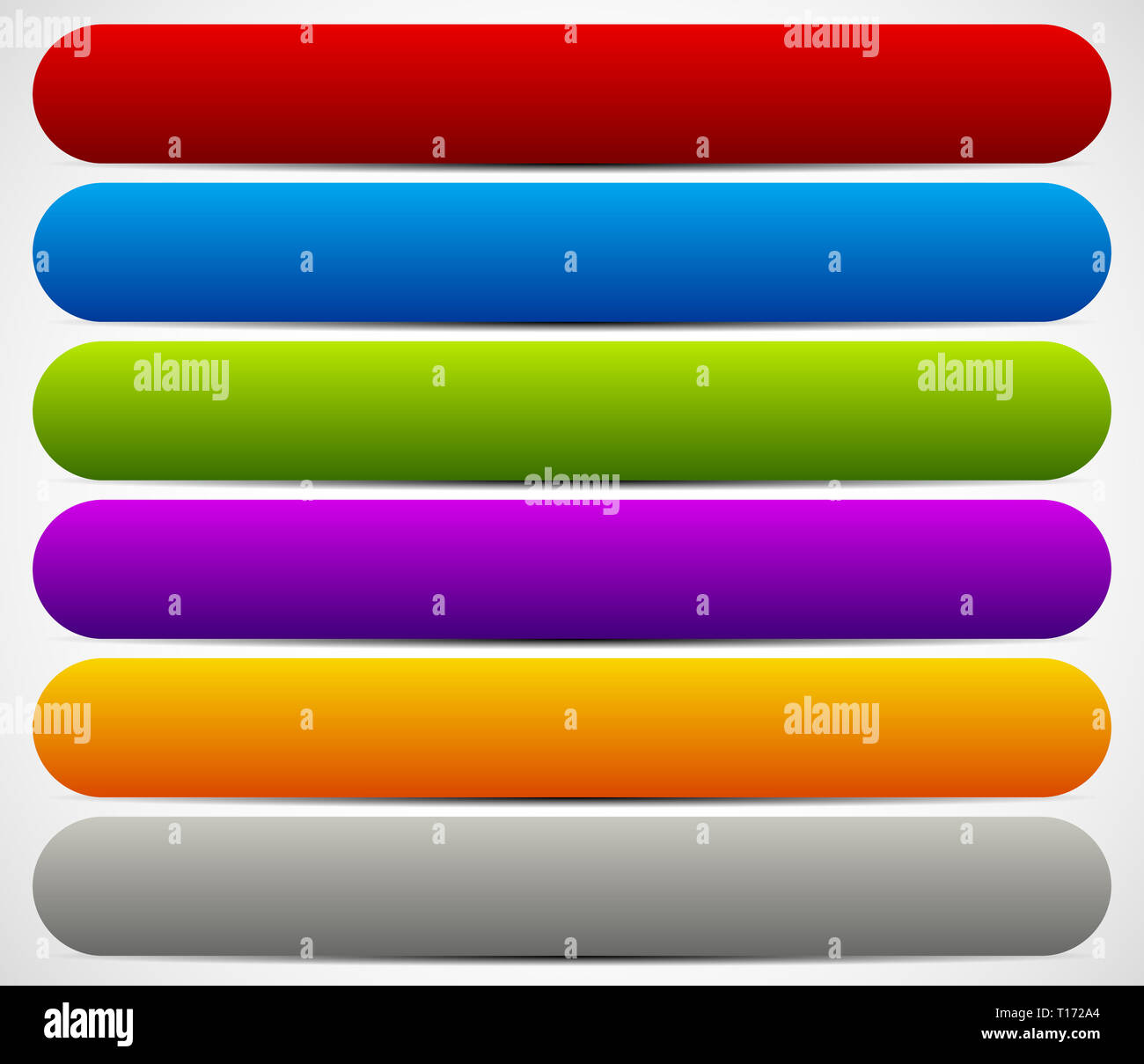 Eps 10 Vector Illustration of a Set of Blank, Rounded Horizontal Button ...