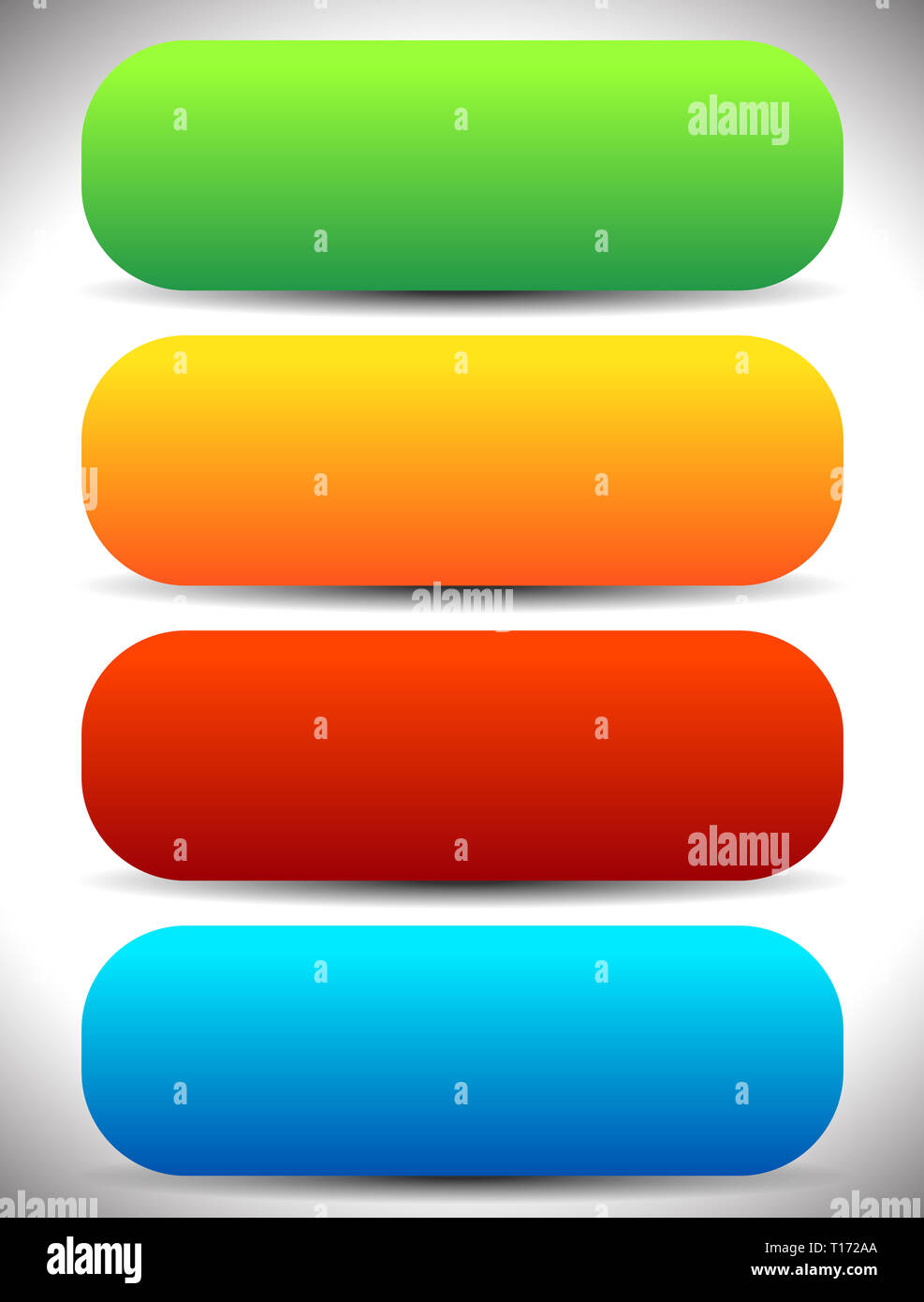 Set of bright, colorful oblong design elements. Vector graphics Stock ...