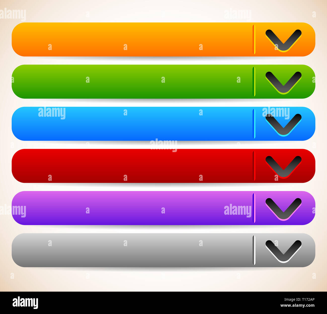 empty, blank oblong, long horizontal buttons, banners with arrows ...