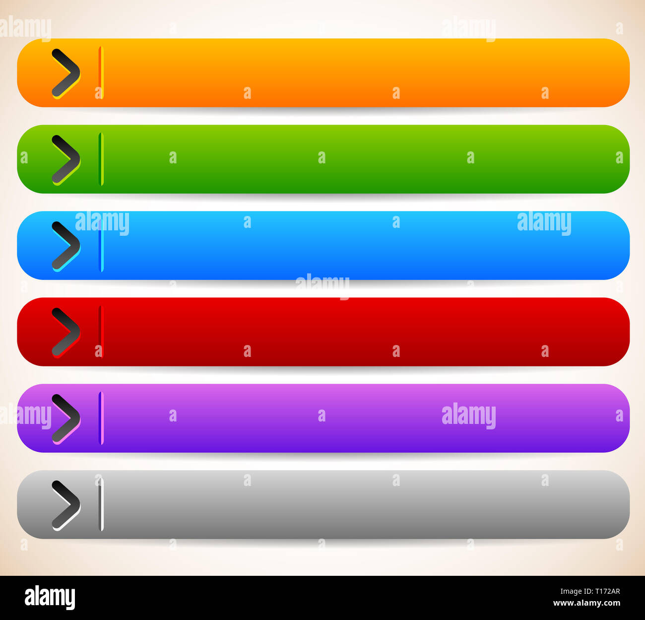 empty, blank oblong, long horizontal buttons, banners with arrows ...