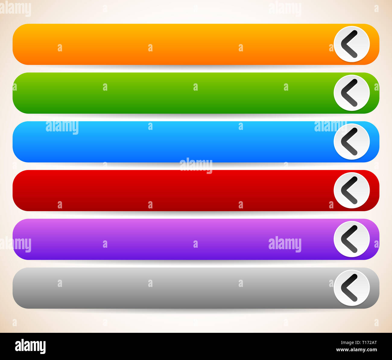 empty, blank oblong, long horizontal buttons, banners with arrows ...