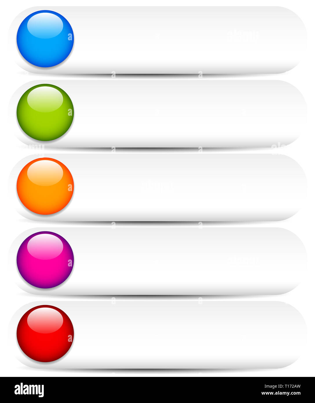 Eps 10 Vector Illustration of Blank White Buttons with Glossy, Colorful ...
