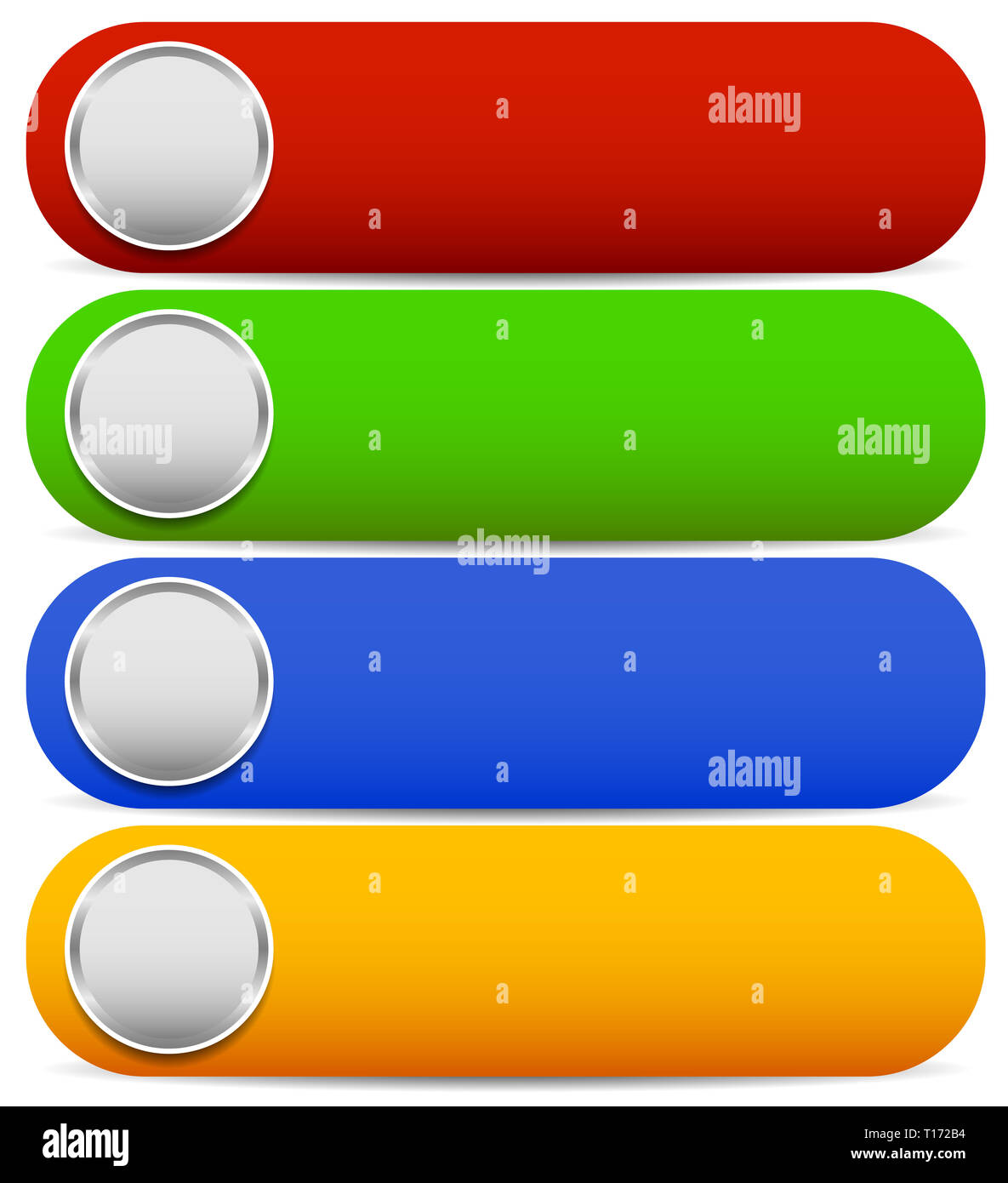 Eps 10 vector illustration of Rounded bright buttons white blank space ...
