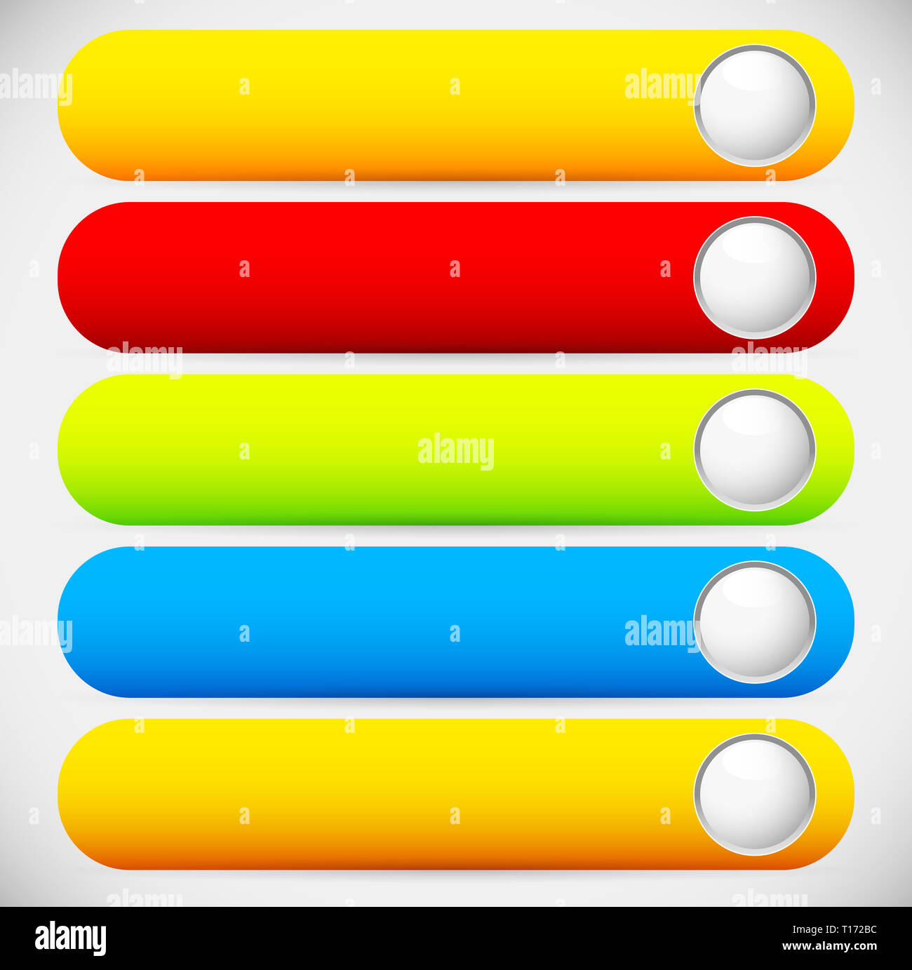 Colorful (long) button, banner backgrounds with circle. Empty space for ...