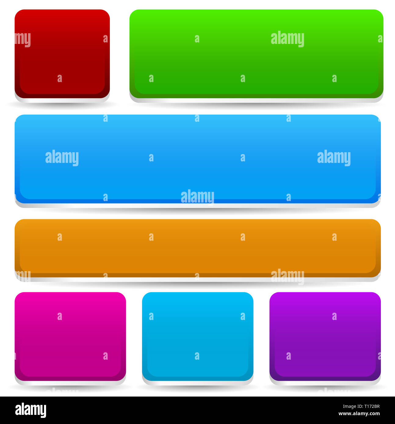Eps 10 vector illustration of Colorful buttons, bars with 3d effect ...