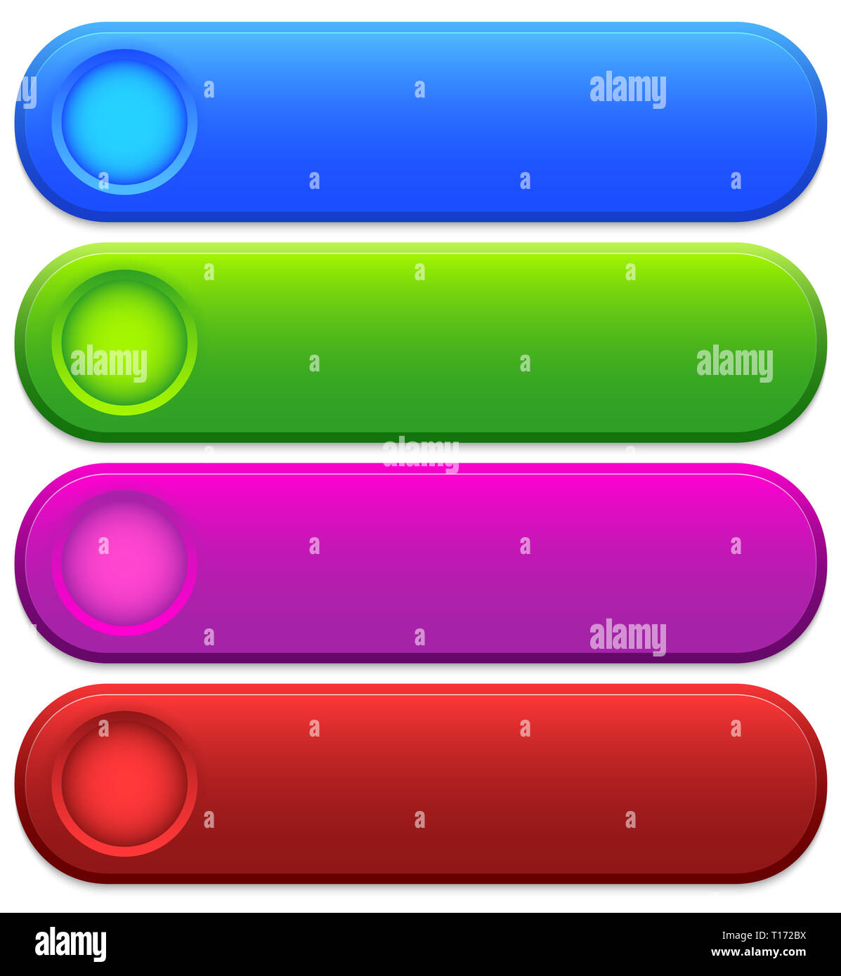 Glossy, bright button backgrounds with space for texts and icons Stock ...