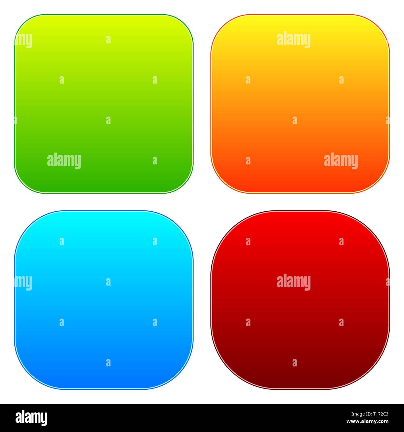 Colorful button templates with blank space, rounded corners Stock Photo ...