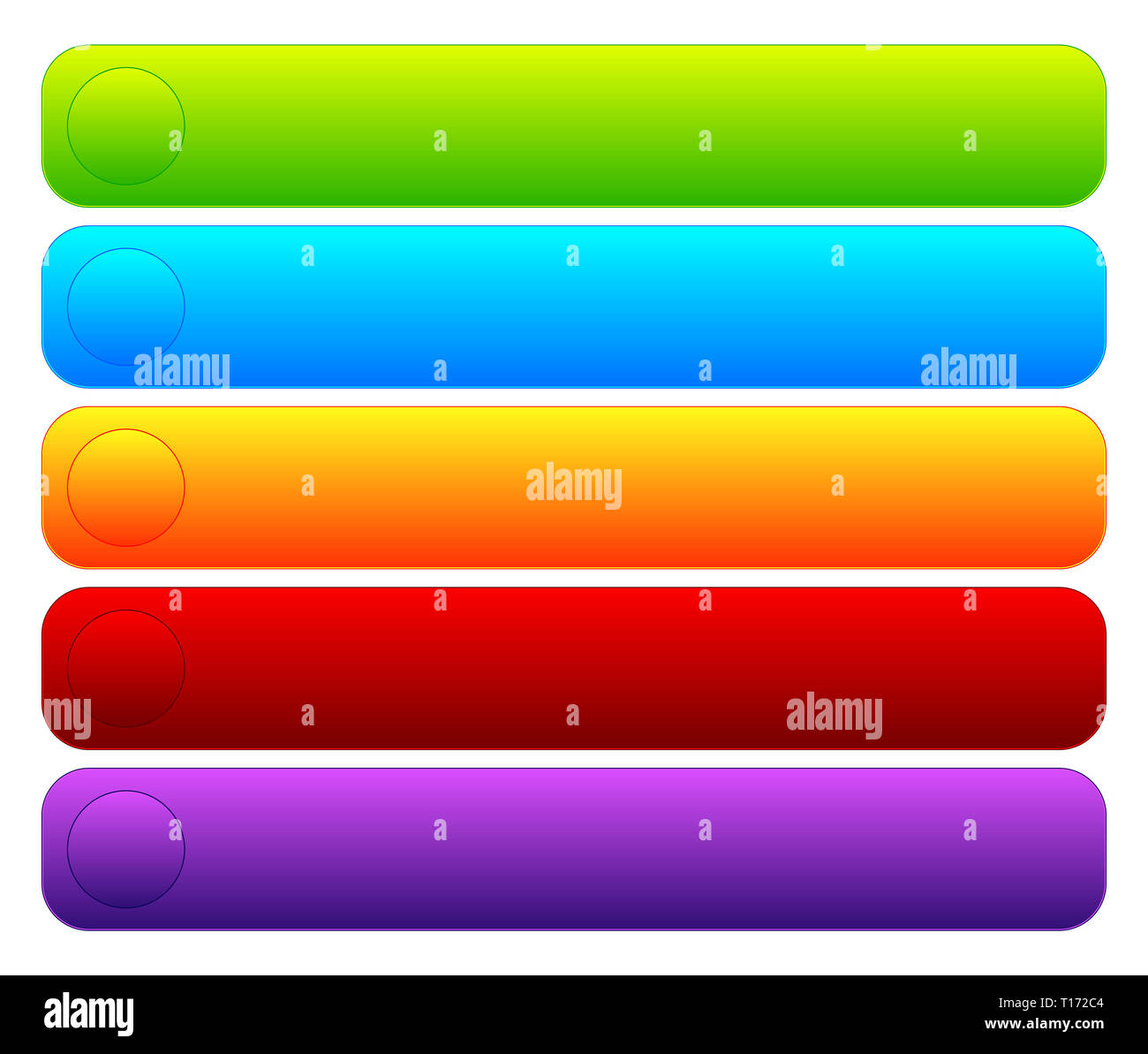Colorful button templates with blank space, rounded corners Stock Photo ...