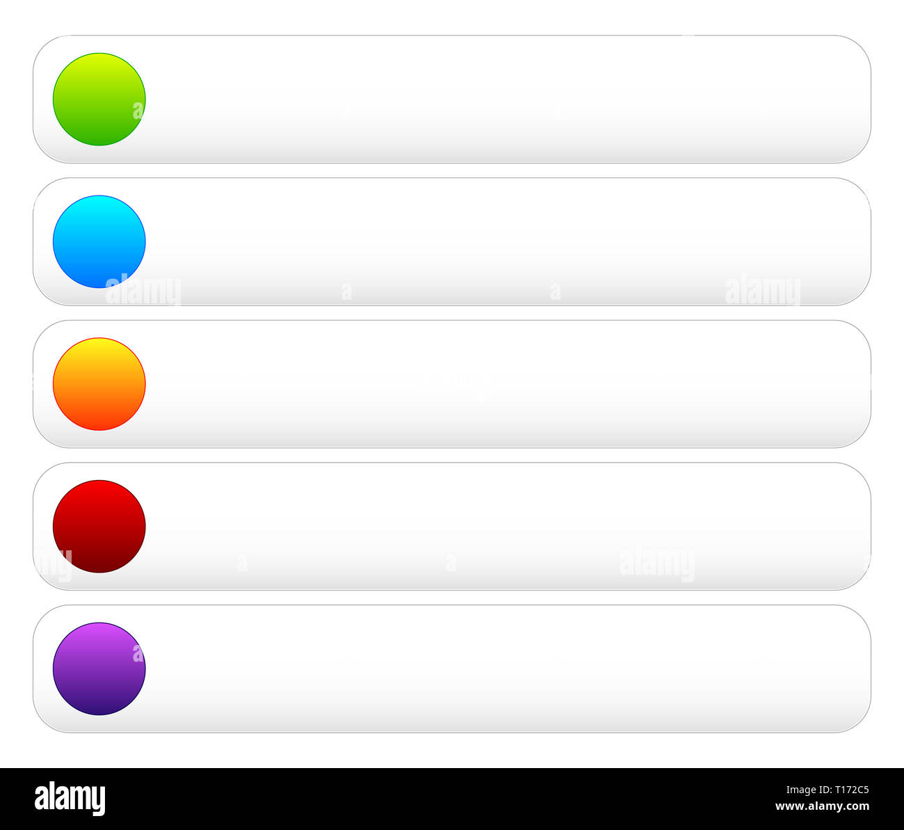 Colorful button templates with blank space, rounded corners Stock Photo ...