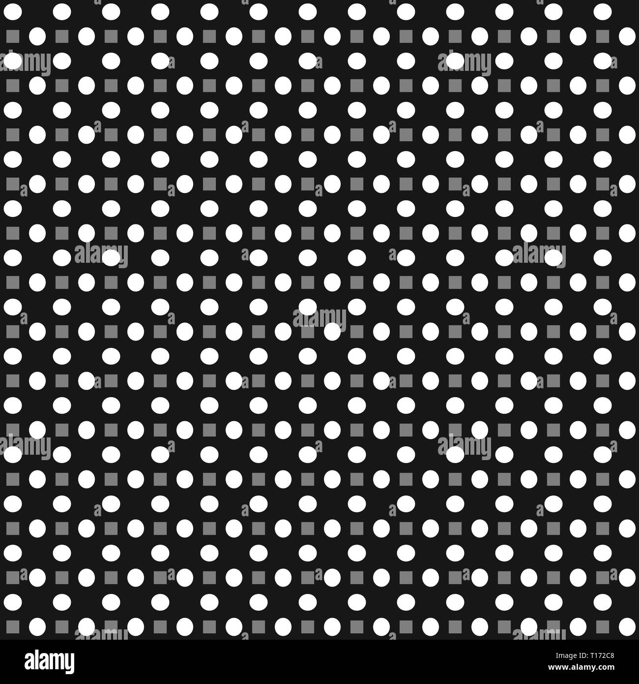 Vector Pattern Of Alternating Squares And Circles Repeatable Stock