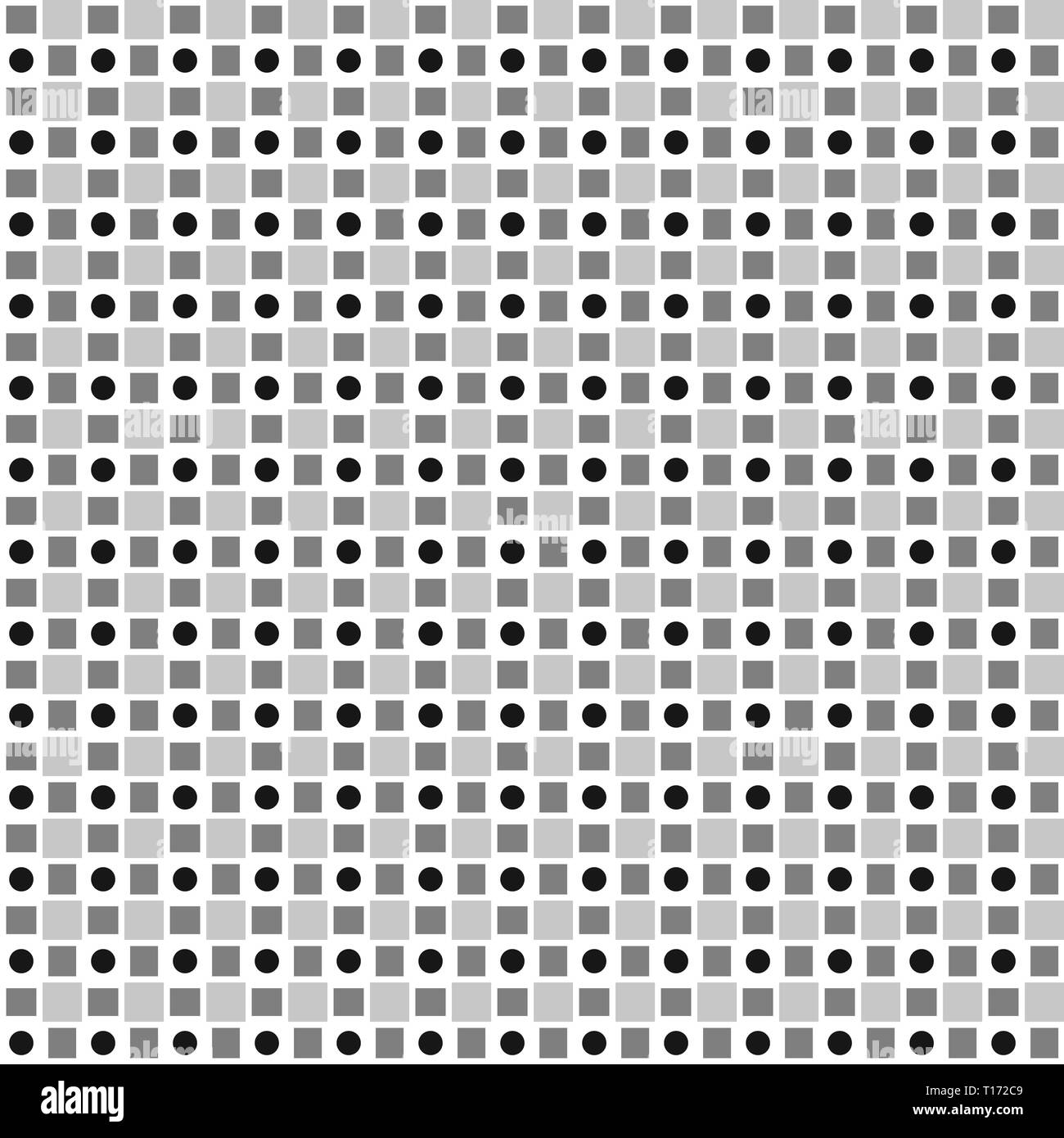 Vector Pattern Of Alternating Squares And Circles Repeatable Stock