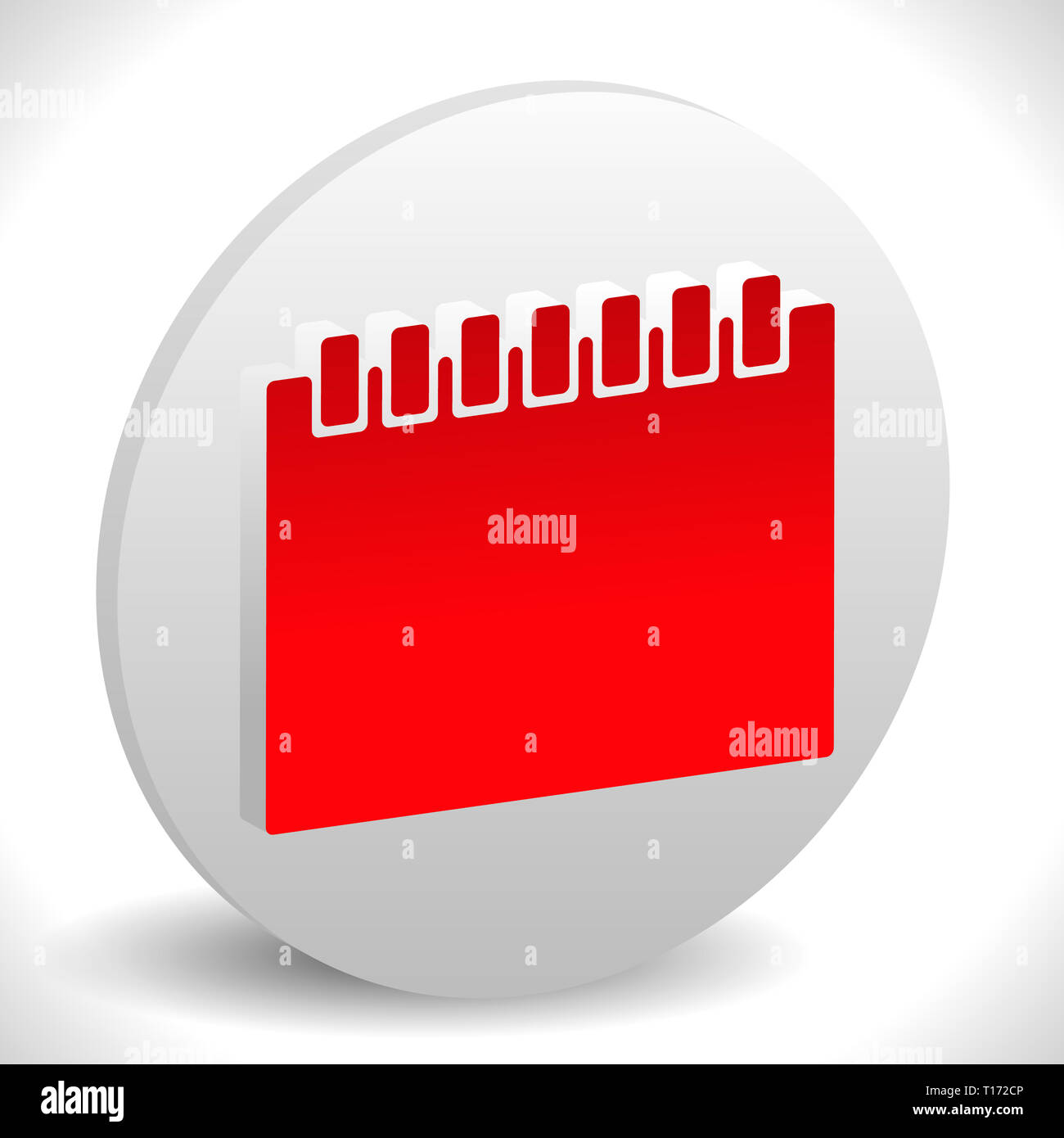 Red calendar vector icon. Illustration for schedule, appointment or ...