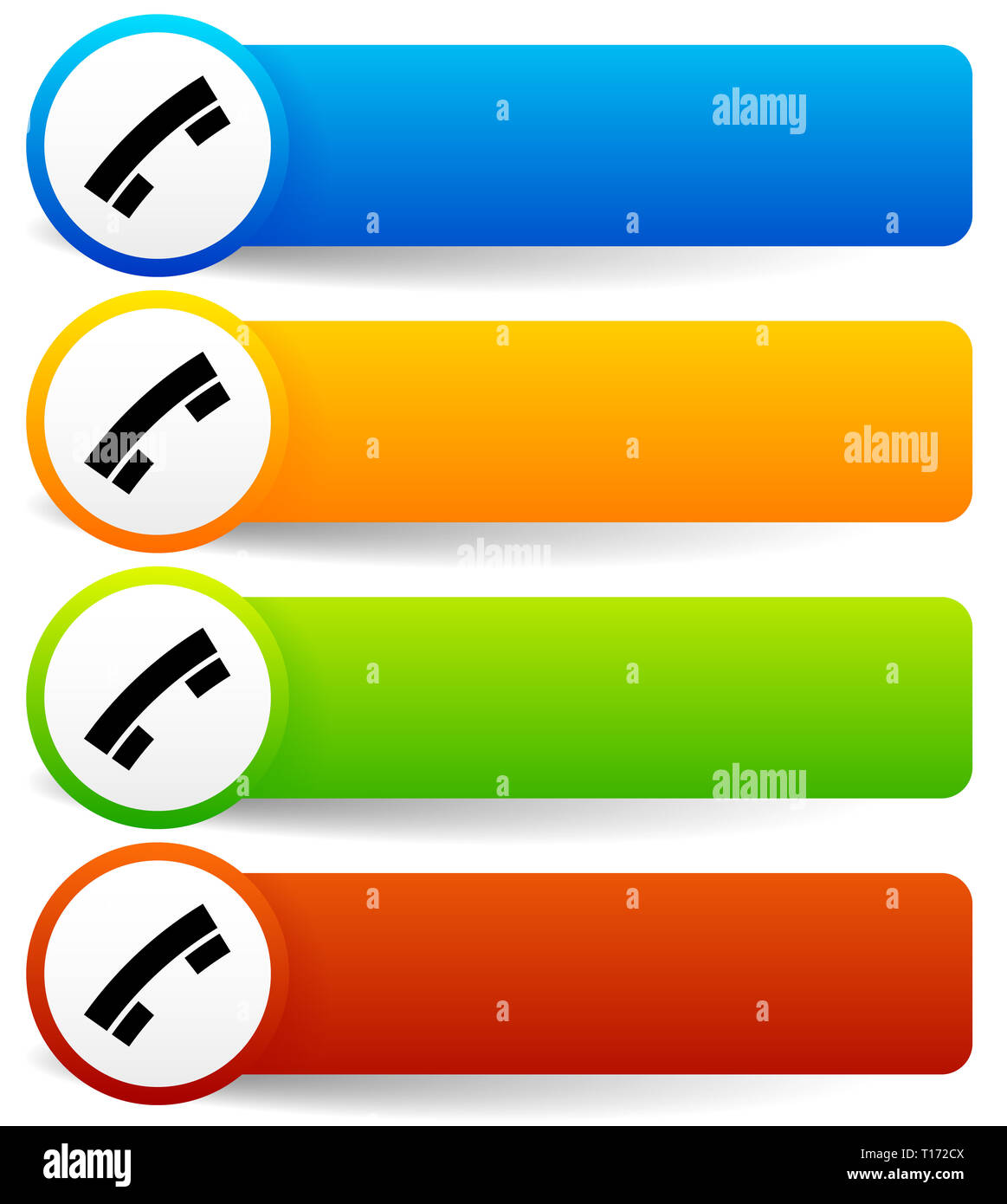 Eps 10 vector illustration of Colorful buttons with black telephone ...