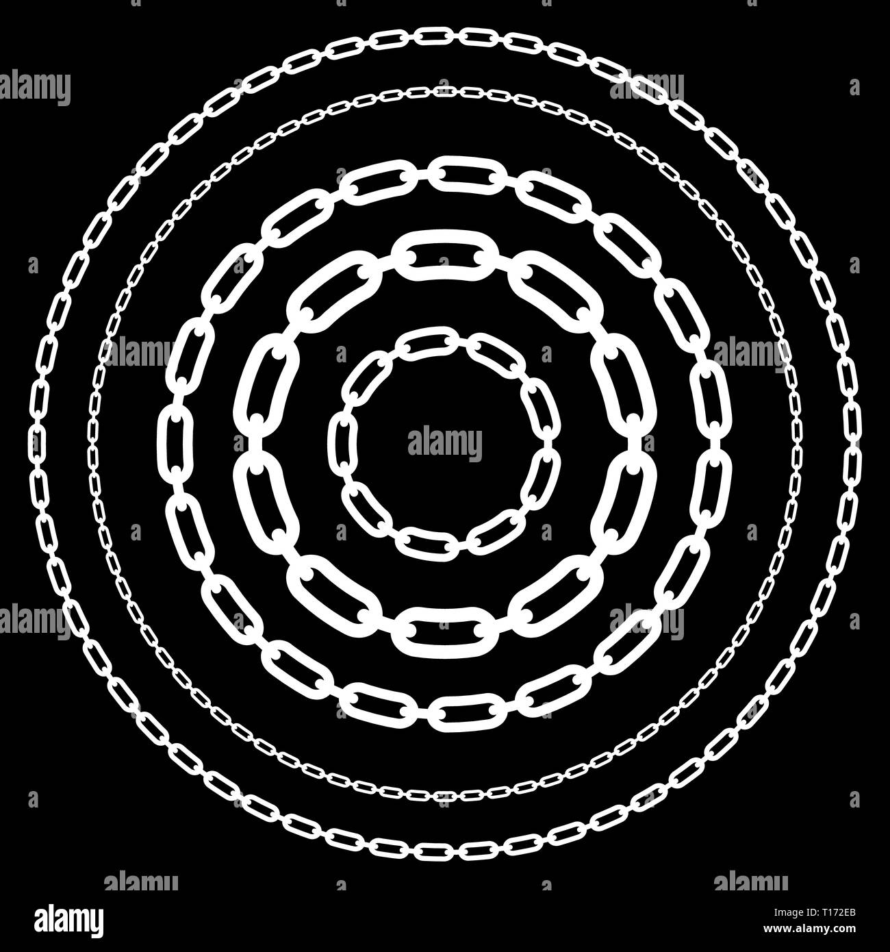 Chains, chain link shapes isolated. Various versions. Editable vector ...