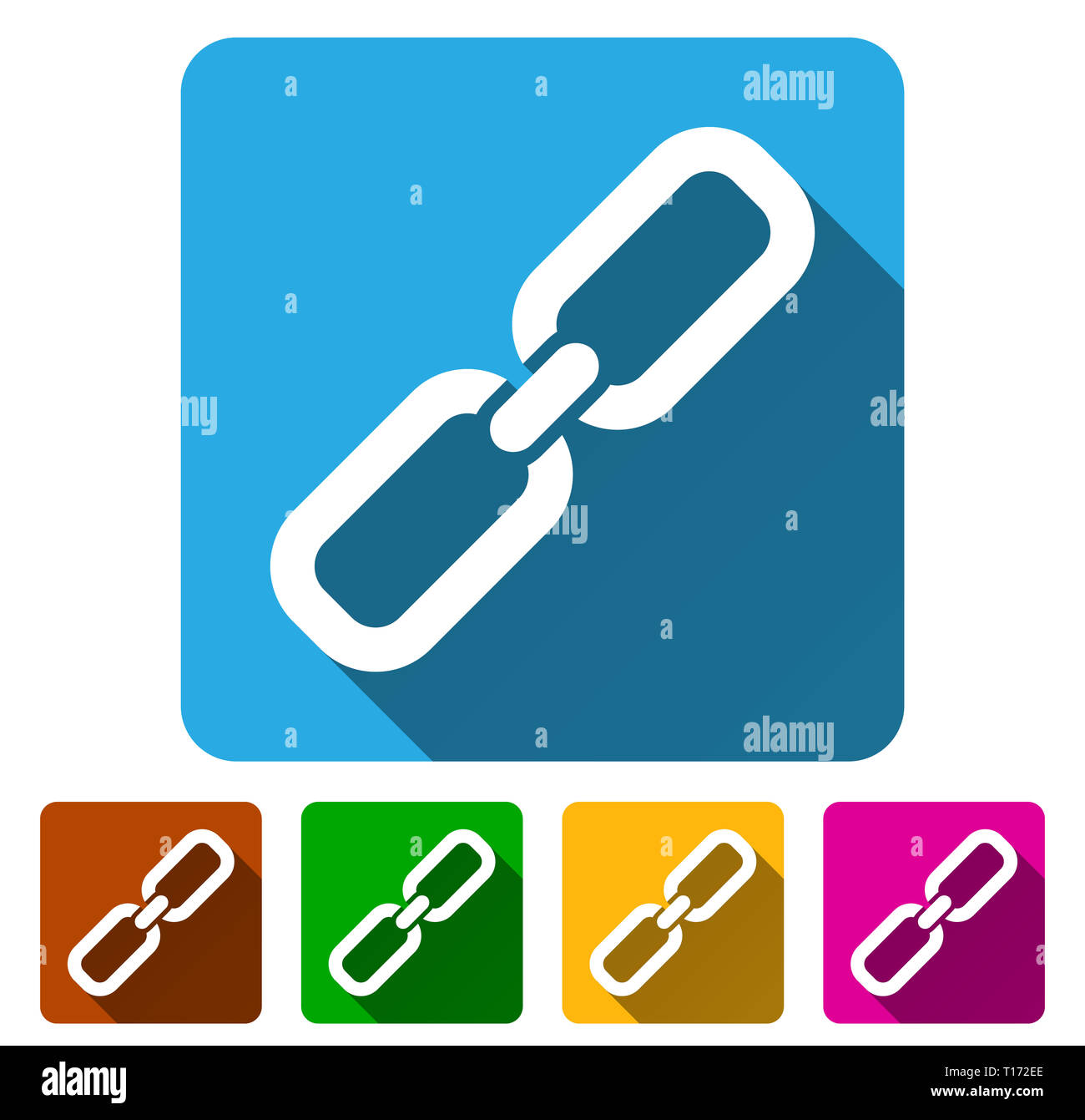 Eps 10 Vector Illustration of Chain Link Symbol Icons with Diagonal ...
