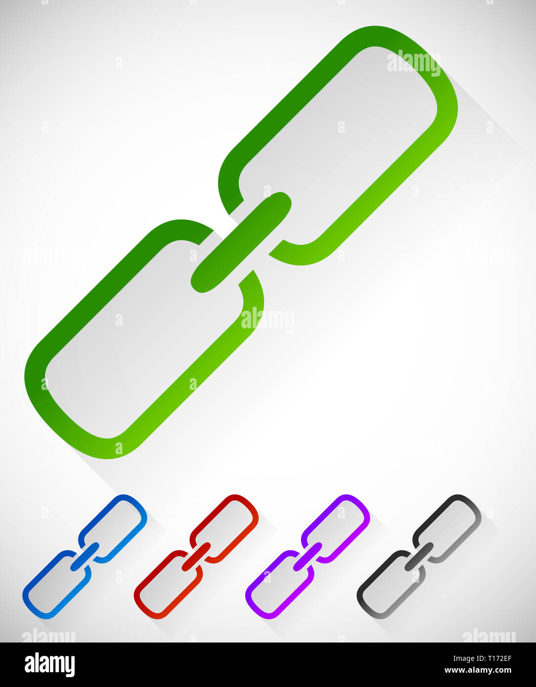 Chain link symbol casting diagonal shadow. Vector Stock Photo - Alamy