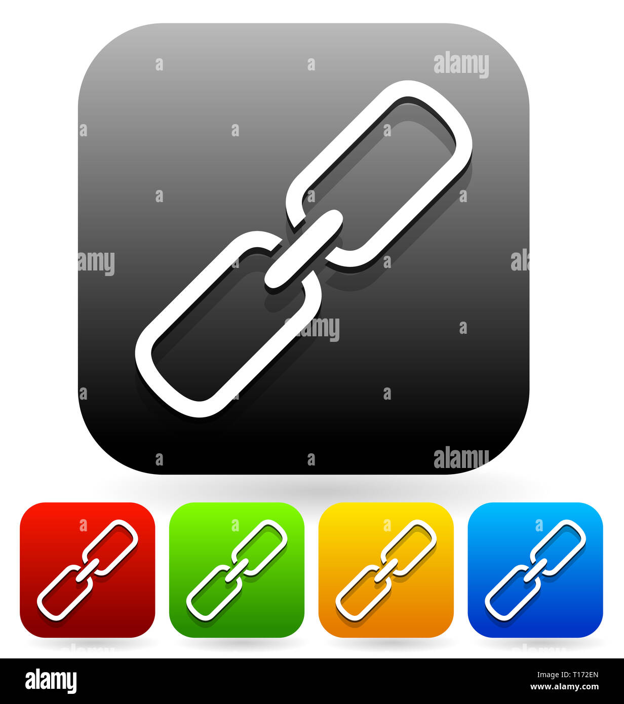 Chain link symbol casting diagonal shadow. Vector Stock Photo - Alamy