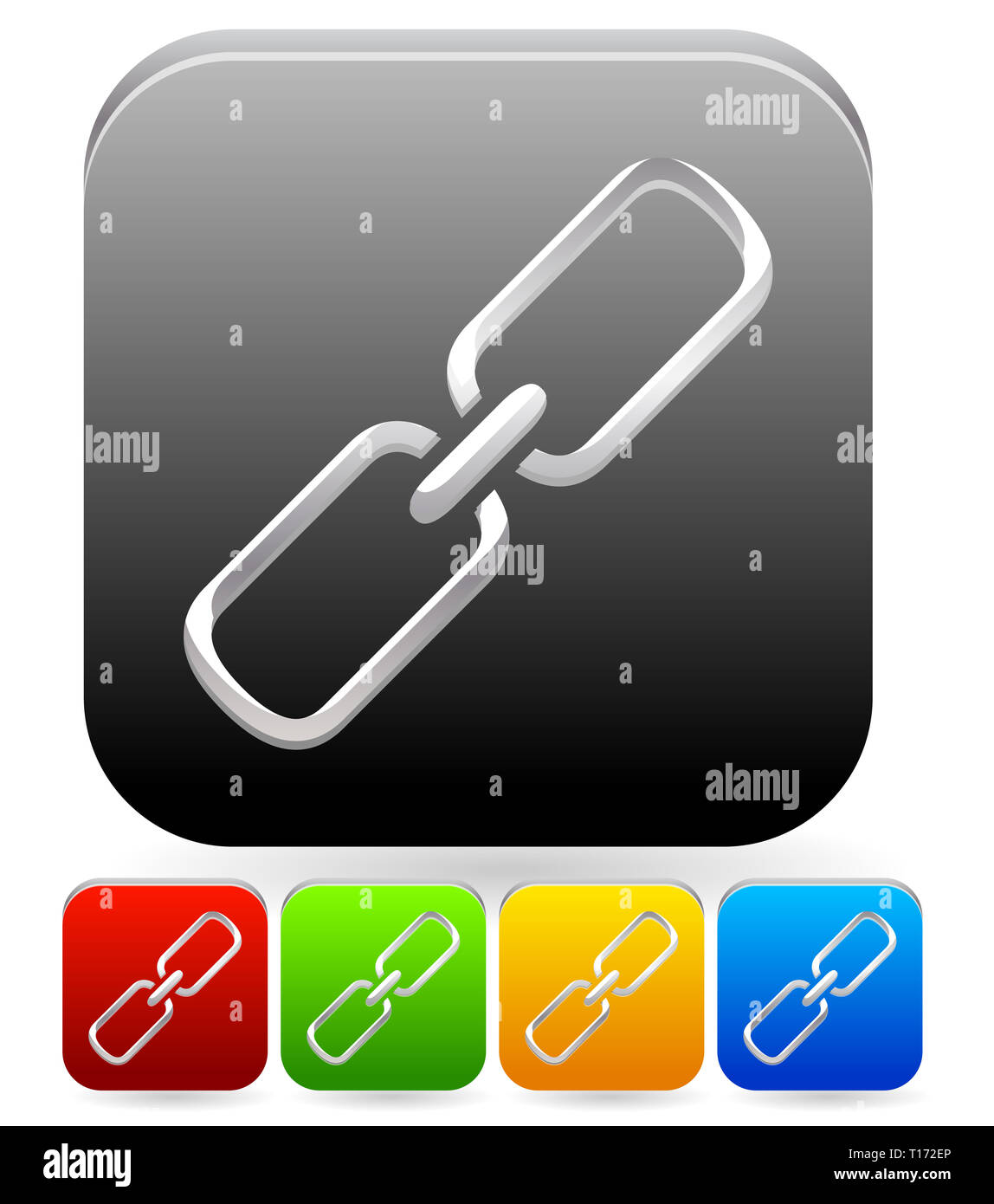 Icon with chain link symbol for connection, industrial. linkage ...