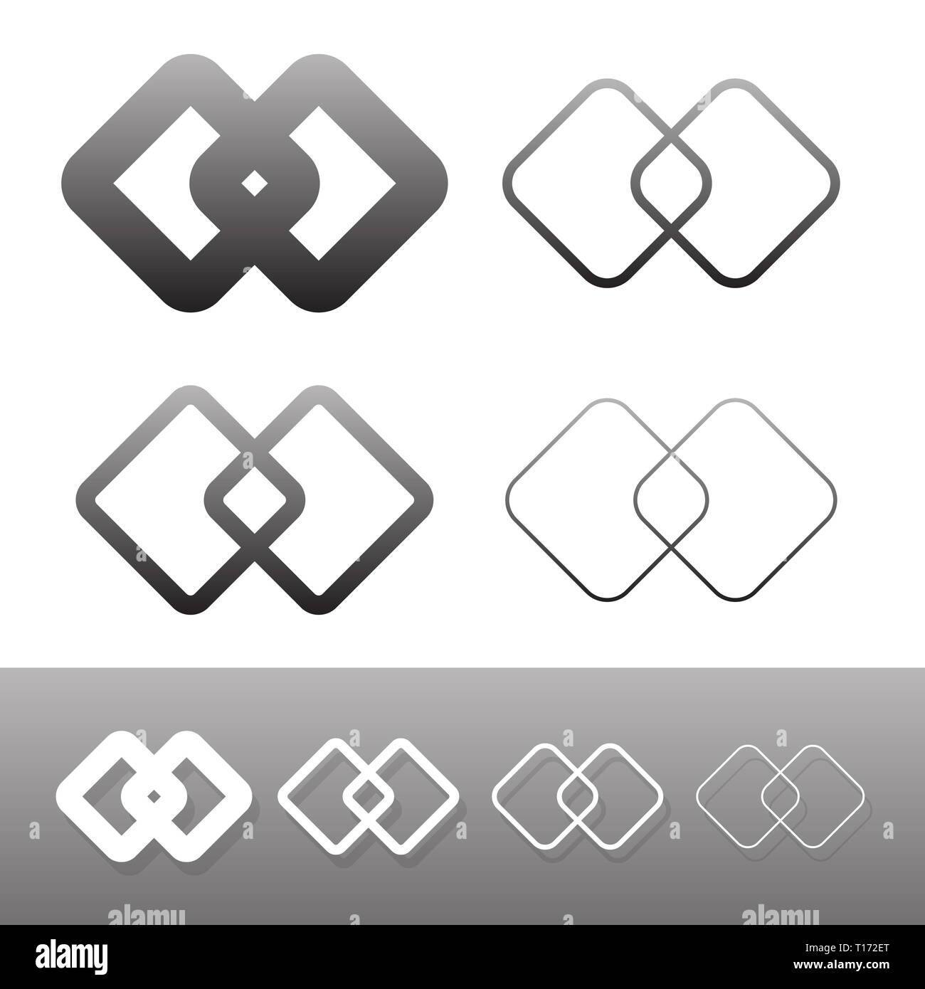 Symbolic link icon, symbols. Chain links, connection, combine, compound ...