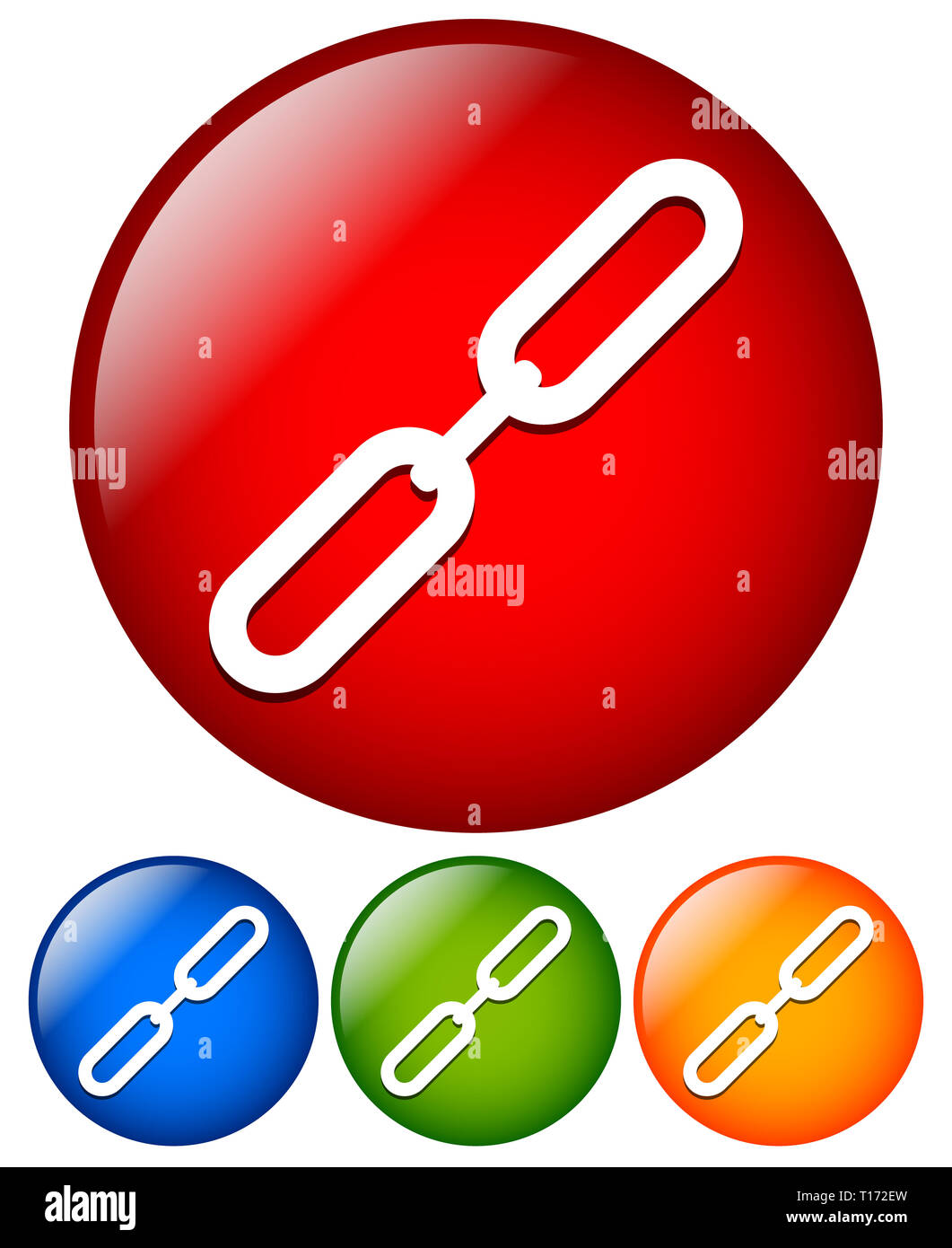 Simple link, chain link icons Stock Photo - Alamy
